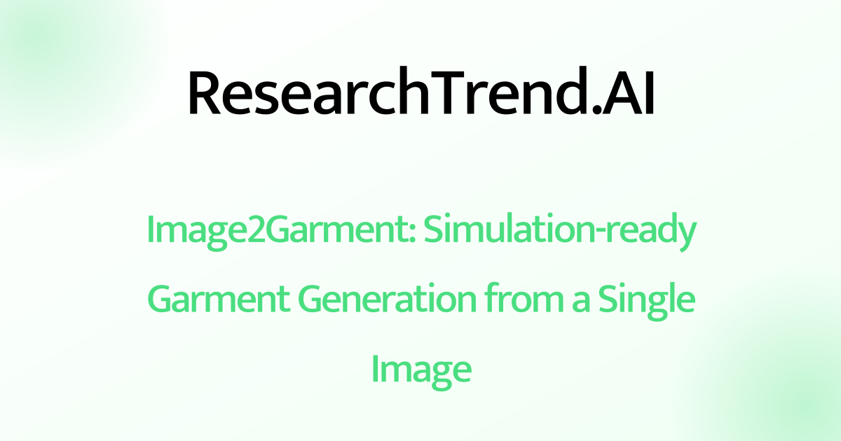 Image2Garment: Simulation-ready Garment Generation from a Single Image ...