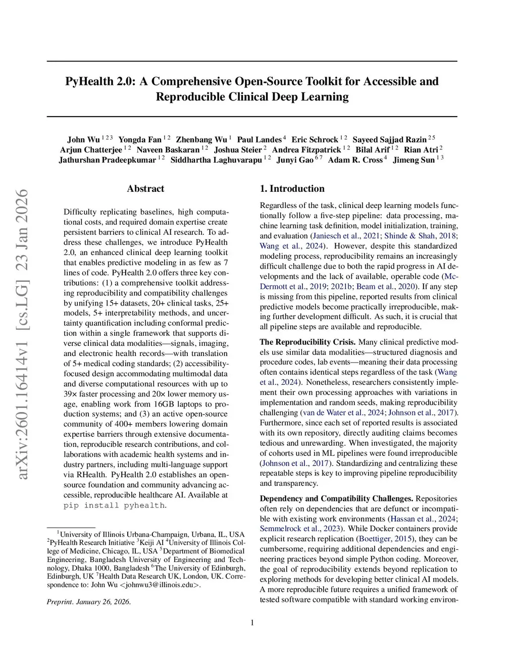 PyHealth 2.0: A Comprehensive Open-Source Toolkit for Accessible and ...