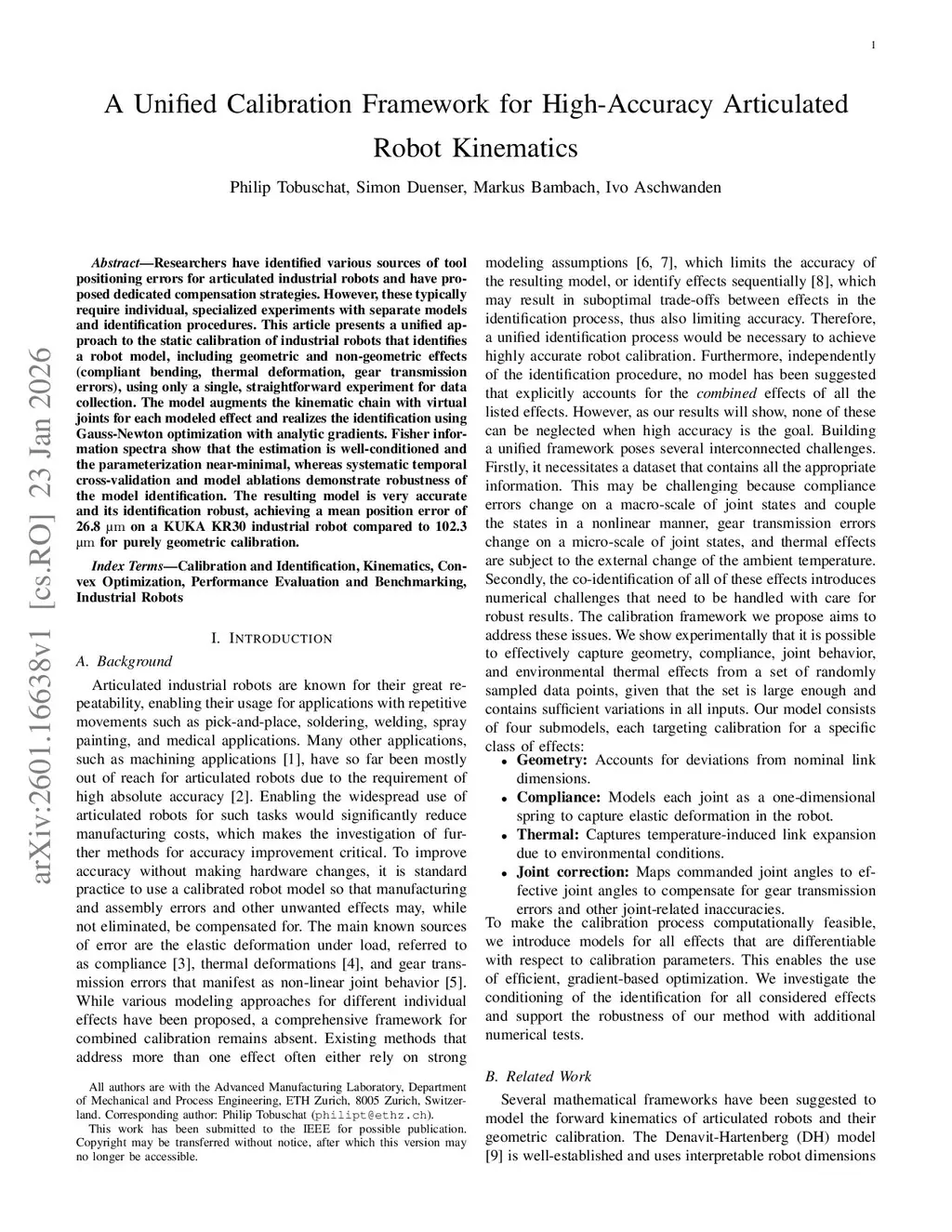 A Unified Calibration Framework for High-Accuracy Articulated Robot ...