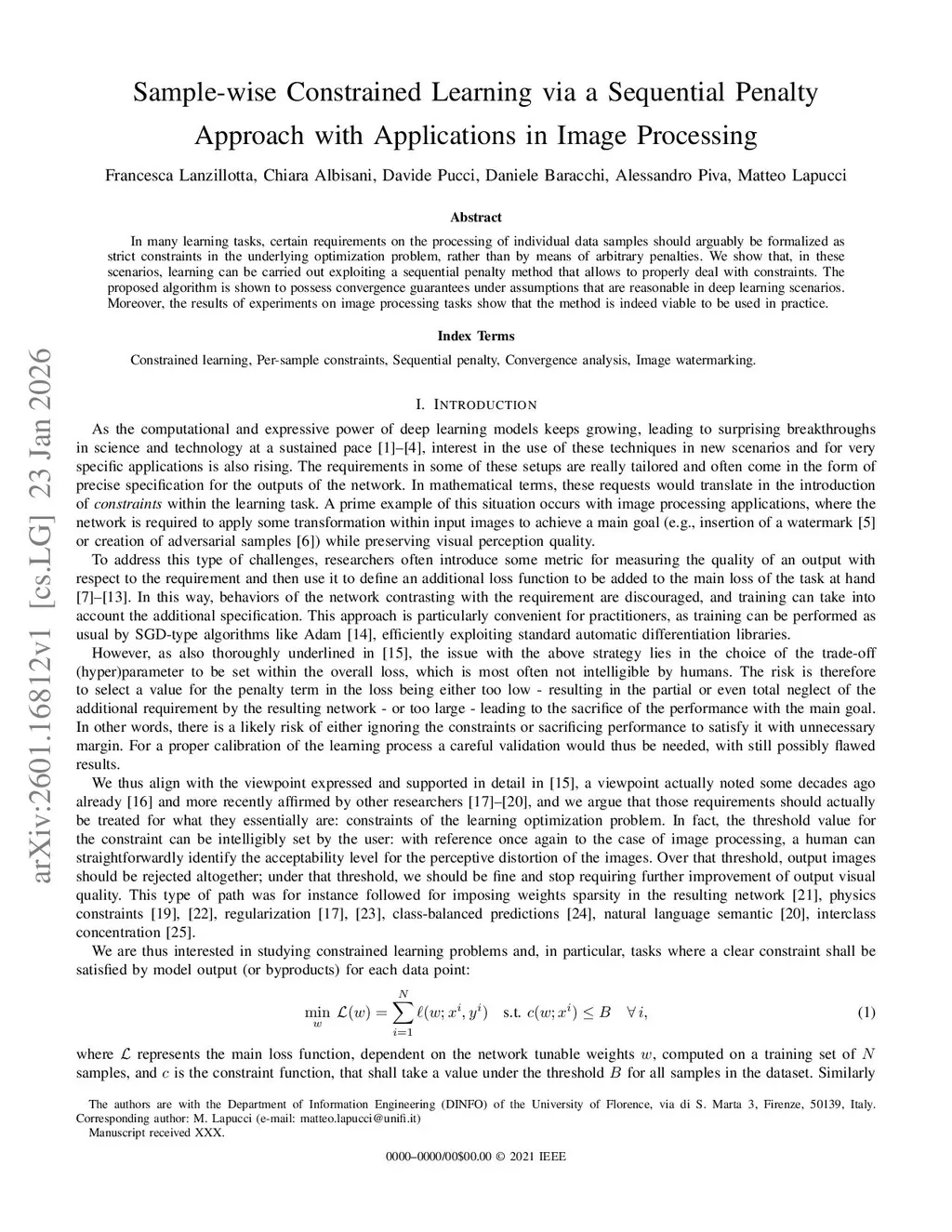 Sample-wise Constrained Learning via a Sequential Penalty Approach with ...