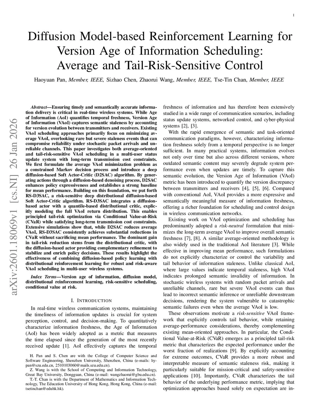 Diffusion Model-based Reinforcement Learning for Version Age of ...