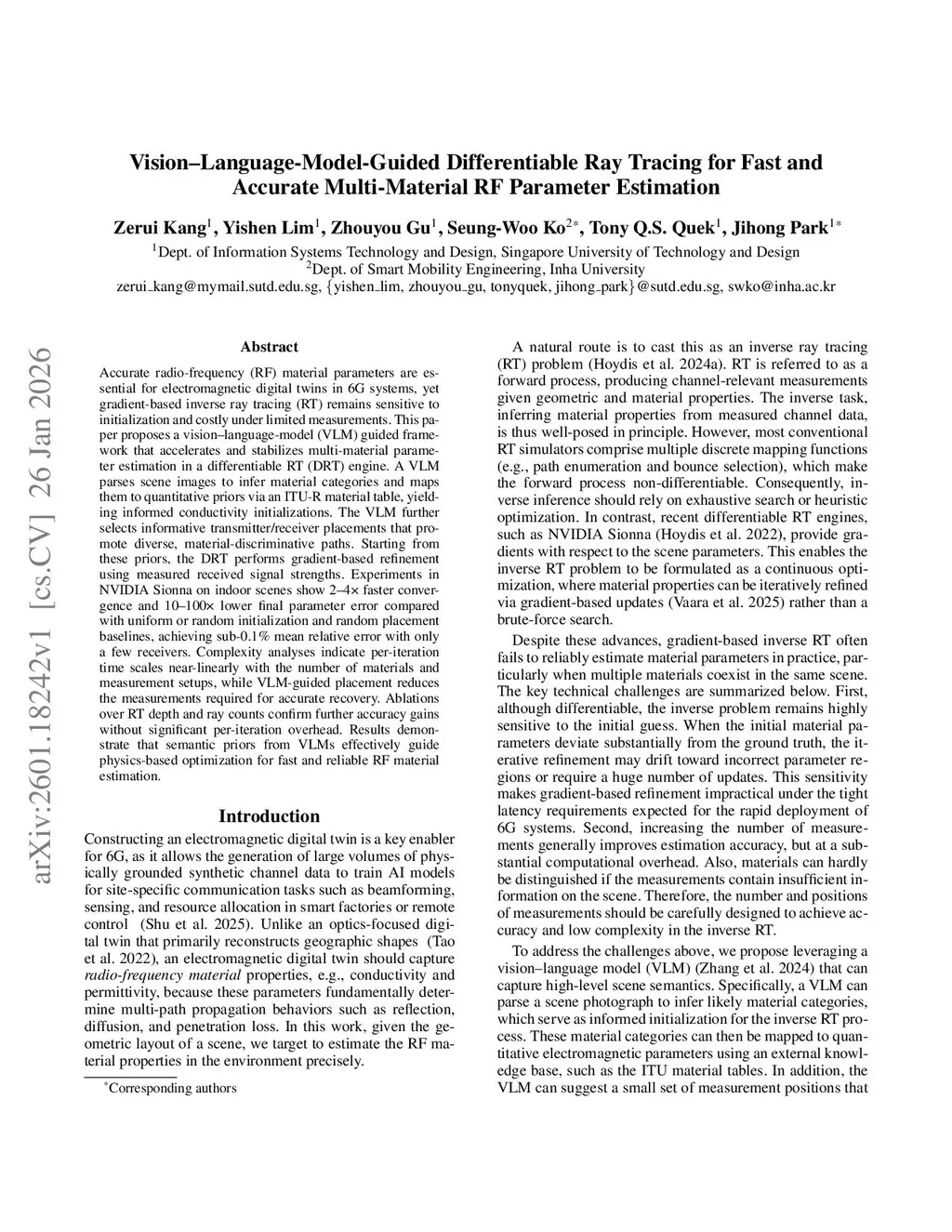Vision-Language-Model-Guided Differentiable Ray Tracing for Fast and ...
