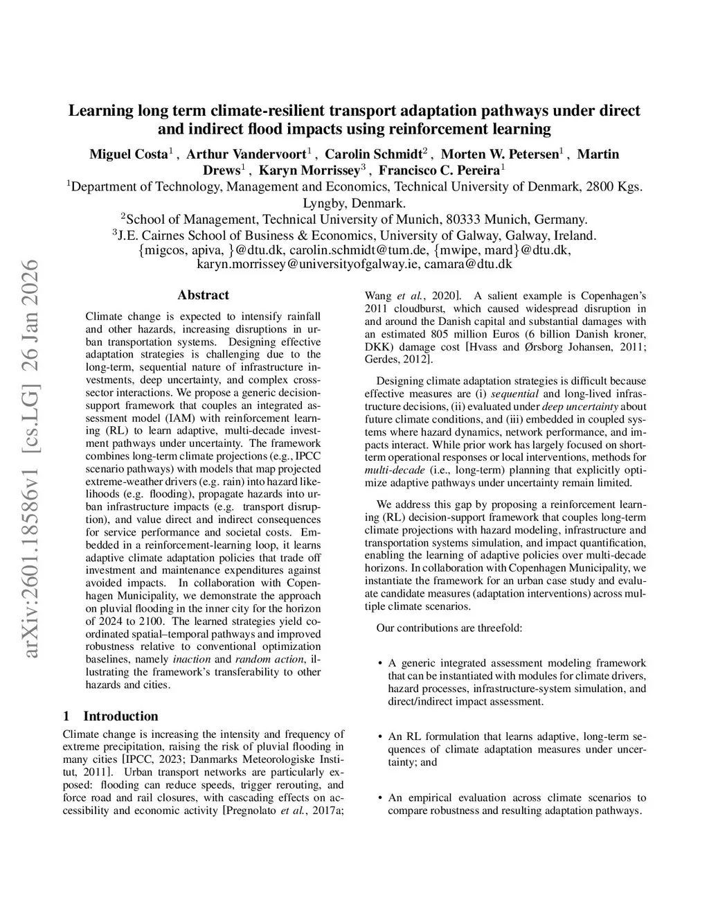 Learning long term climate-resilient transport adaptation pathways ...