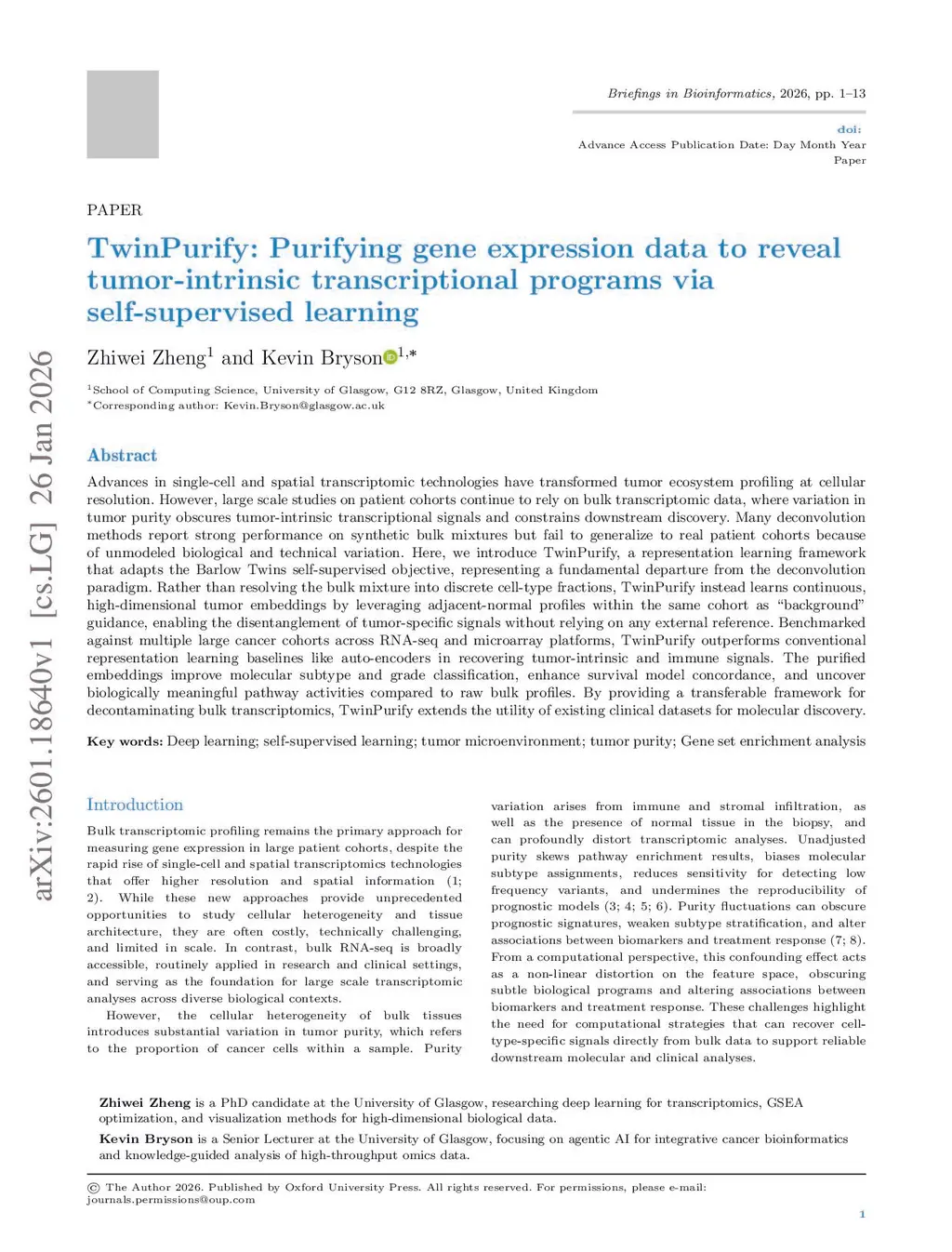 TwinPurify: Purifying gene expression data to reveal tumor-intrinsic ...
