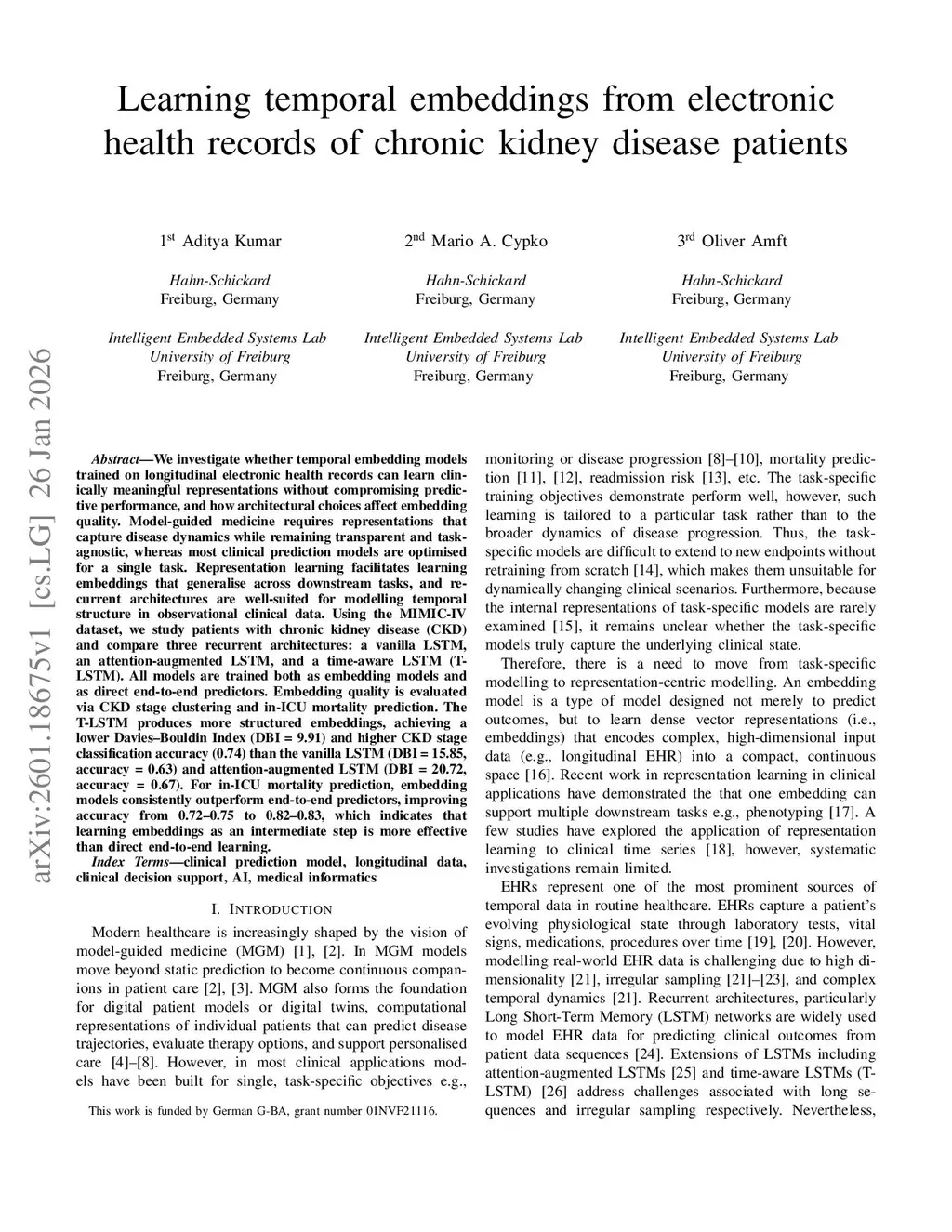 Learning temporal embeddings from electronic health records of chronic ...