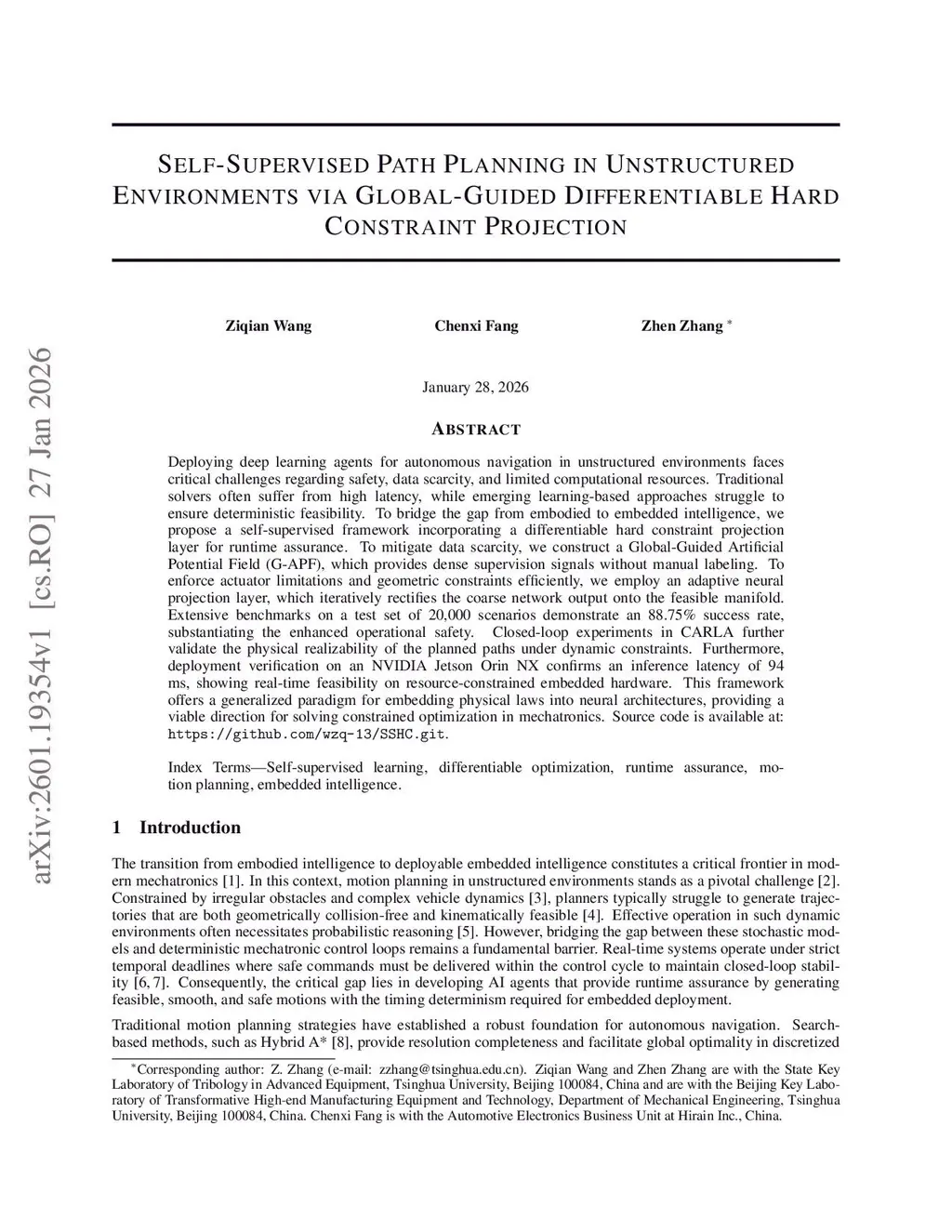 Self-Supervised Path Planning in Unstructured Environments via Global ...