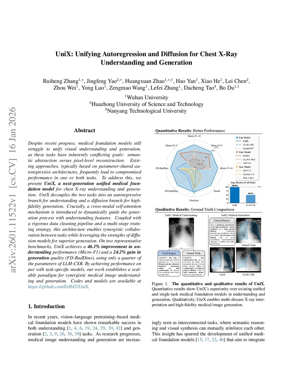 UniX: Unifying Autoregression and Diffusion for Chest X-Ray ...