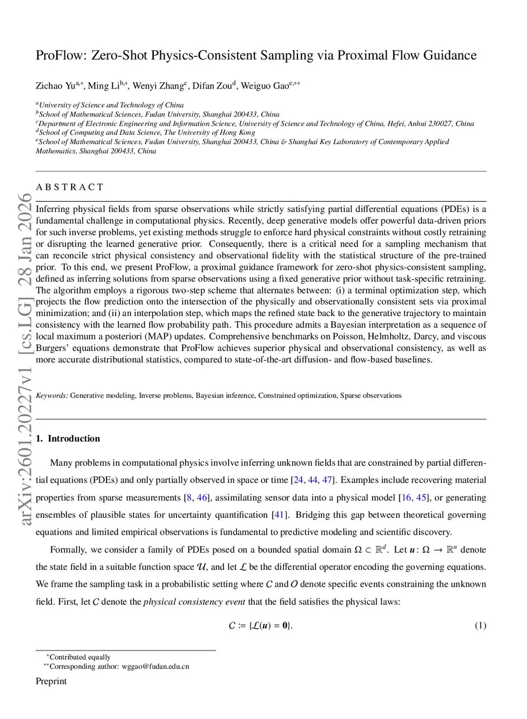 ProFlow: Zero-Shot Physics-Consistent Sampling via Proximal Flow ...
